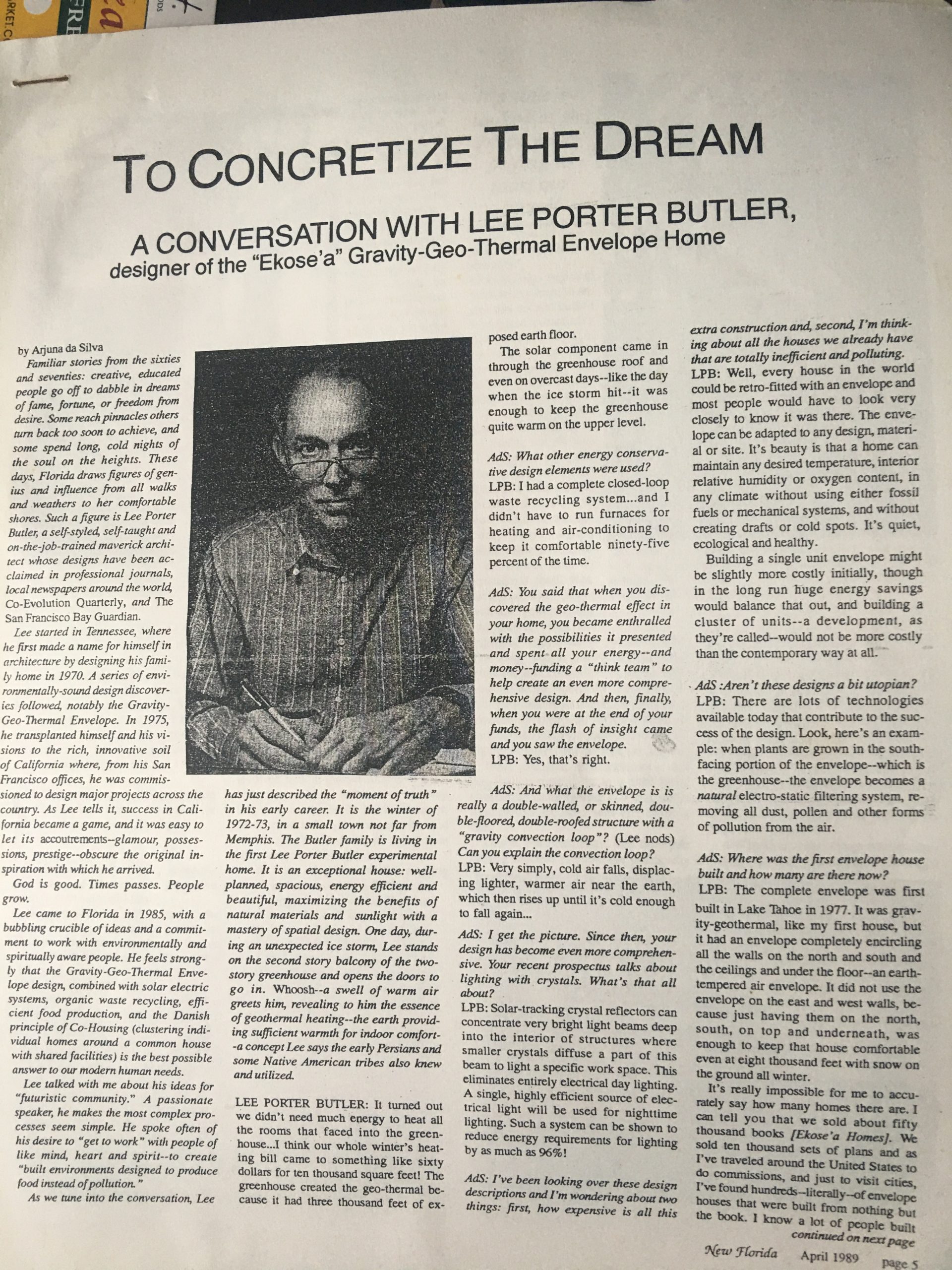 To Concretize the Dream A Conversation with Lee Porter Butler designer ...